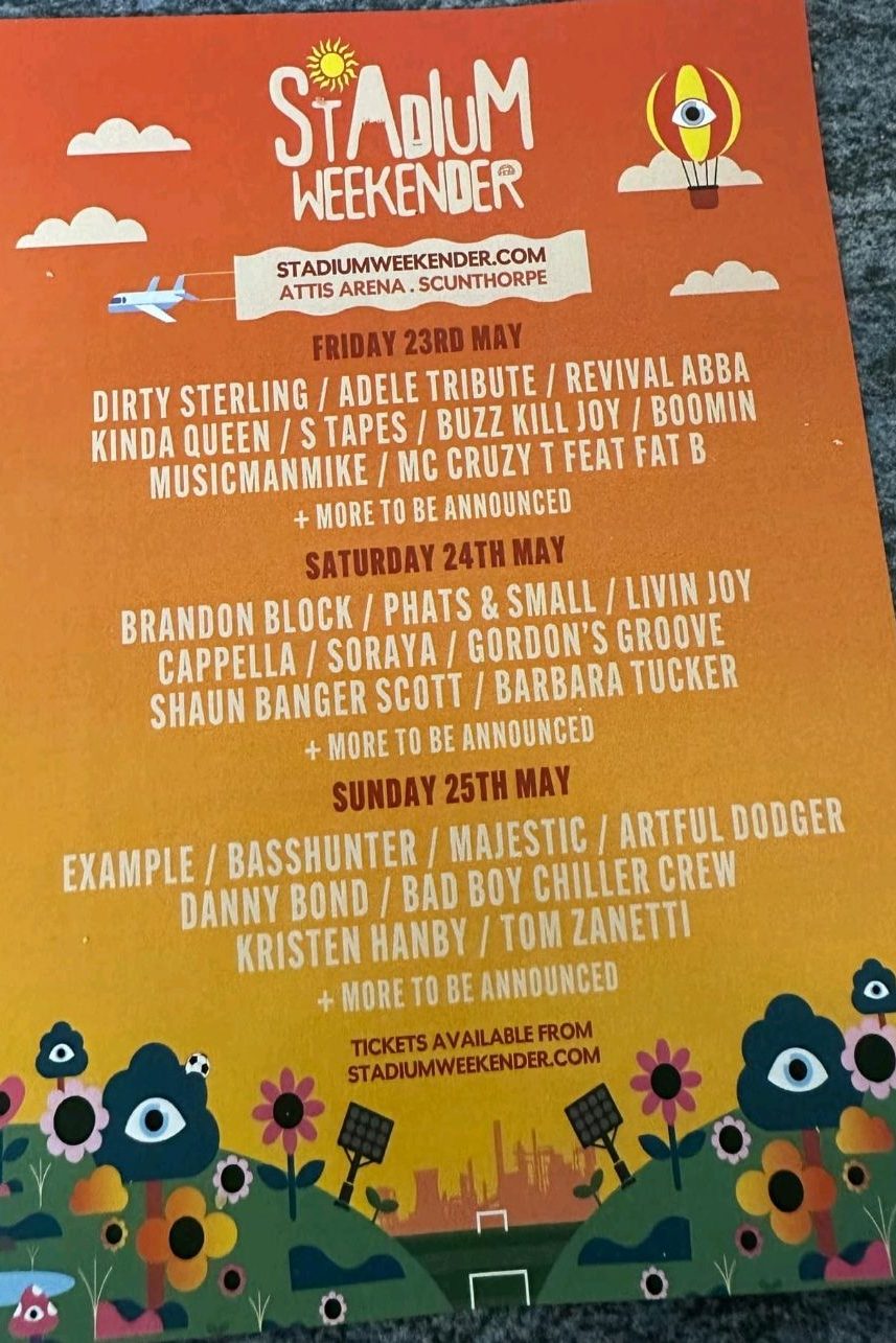Stadium Weekender Line Up Announced – Scunthorpe Nights