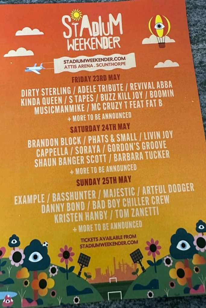 Stadium Weekender Line Up Announced – Scunthorpe Nights